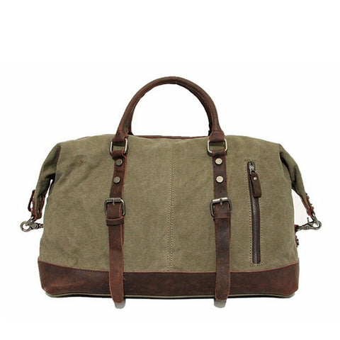 Handmade Waxed Canvas Leather Briefcase, Canvas Mens Messenger Laptop ...