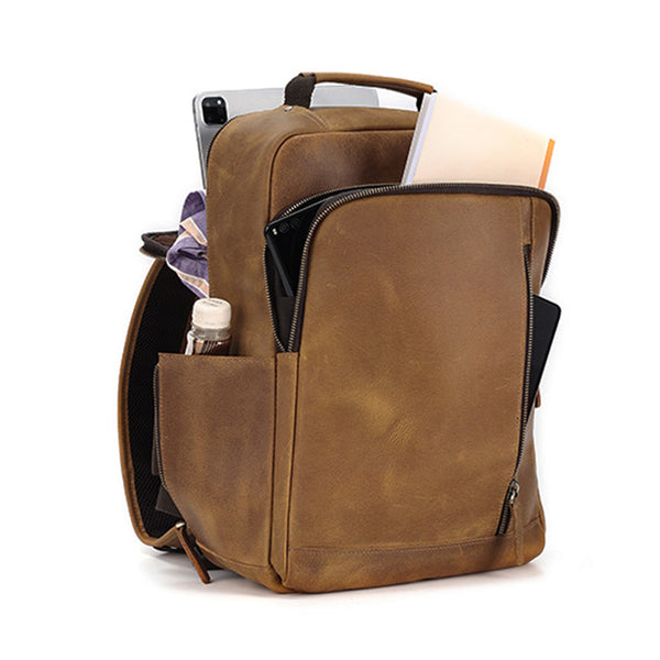 Leather Backpack for Men Full Grain Leather Travel Backpack Handmade L ...