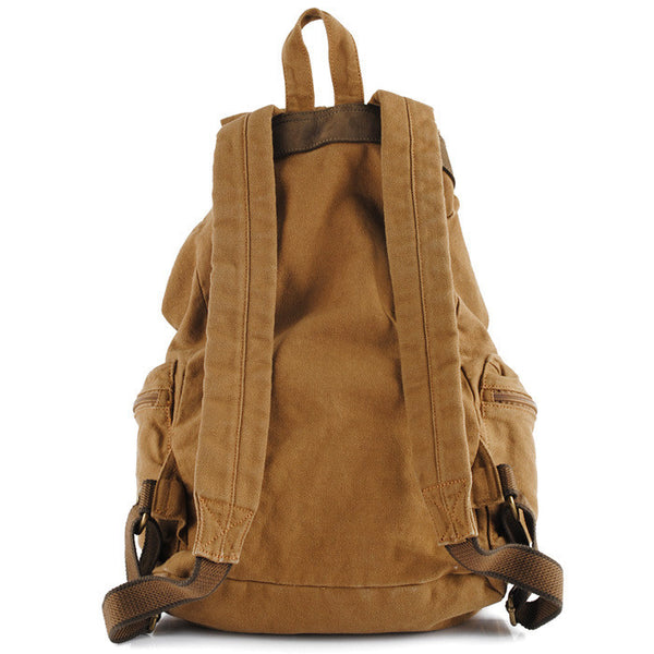 ROCKCOW Multi-Pocket Hiking Military Rucksack with Leather Accents on ...