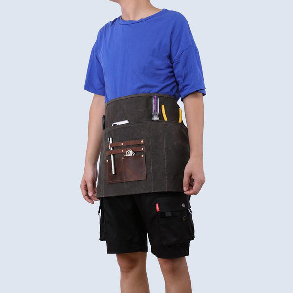 Waxed Canvas Gardening Apron Multifunction Craftsman Apron Retro Water ...