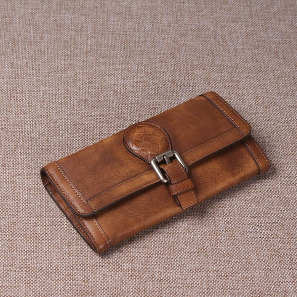 Vintage Retro Look Genuine Leather Wallet, Long Wallet For Men 9059 ...