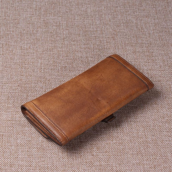 Vintage Retro Look Genuine Leather Wallet, Long Wallet For Men 9059 ...