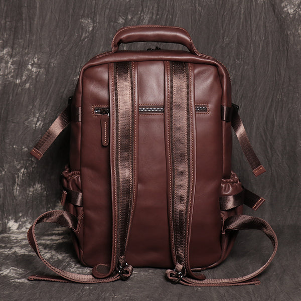 Full Grain Leather Backpack For Mens Leather Travel Backpack Casual La ...