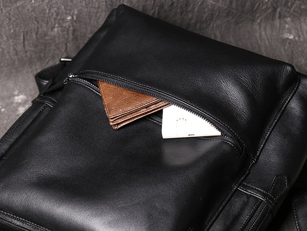 Full Grain Leather Backpack For Men, Leather Travel Backpack Stylish L ...