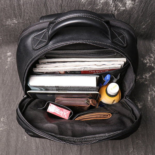 Full Grain Leather Backpack For Men, Leather Travel Backpack Stylish L ...