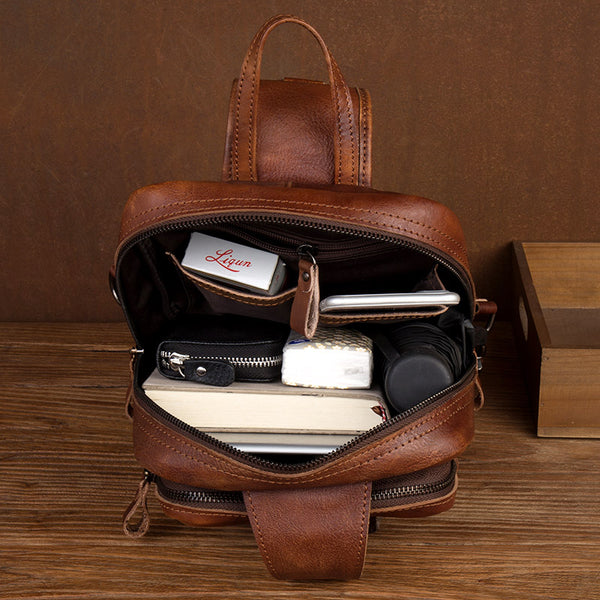 Full Grain Leather Chest Pack Handmade Shoulder Messenger Bag ...