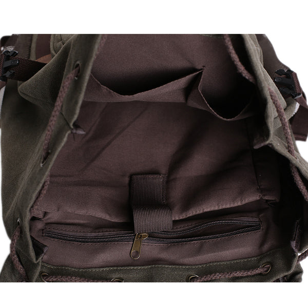 ROCKCOW Waxed Canvas Backpack, Rucksack, Hiking Travel Backpack AF16 ...