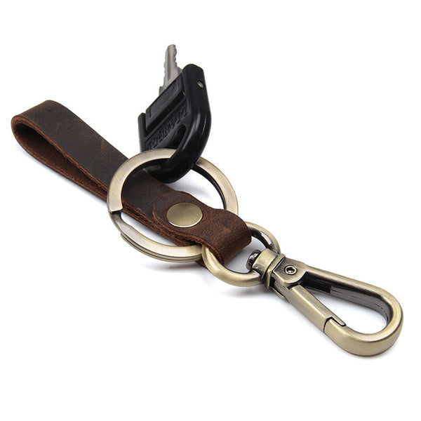 Rockcow Full Grain Leather Key Chain Personalized Key Ring Husband Gif ...